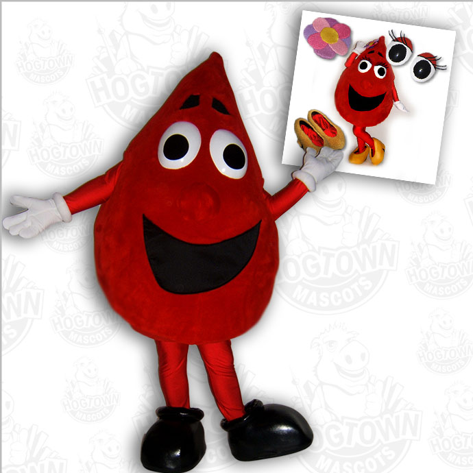 Blood drop mascot - Custom Mascot Costumes | Mascot Maker For Corporate ...